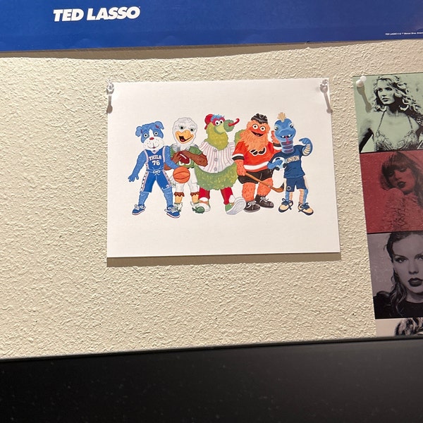 Five Philly Mascots Print (phanatic, Gritty, Swoop, Franklin, Phang) - Etsy