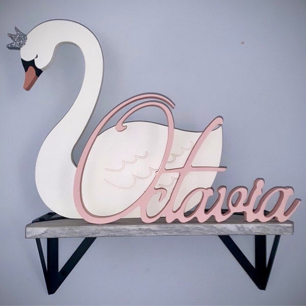 Swan Princess With Ballet Shoes |swan Nursery Decor | Personalised Gift ...