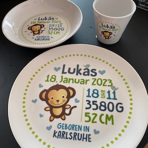 Kindergeschirr, Kinderteller mit Namen, personalisiert, Taufgeschenk, Geschenk Geburt ...