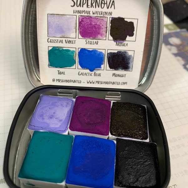 Handmade Watercolor Paints - SUPERNOVA - Artisan Paint Palette, Set of ...