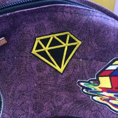 Diamond Patches Iron on Patches or Sewing on Patch Yellow Black Patches ...