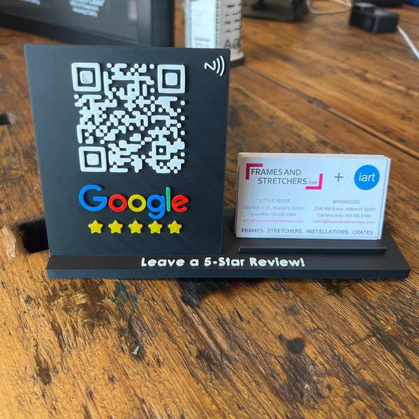 Custom Qr Stand W/ Business Card Holder and NFC Chip - Etsy
