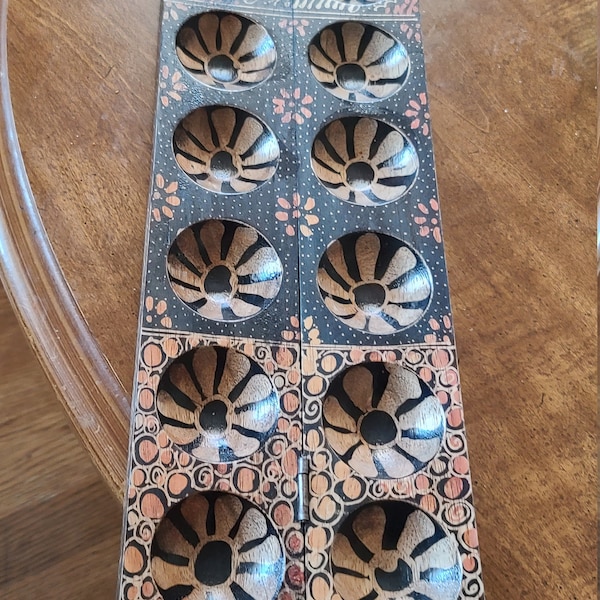 Mancala Vintage Wooden Asian Congkak Sungka Kalaha Oware Board Game ...