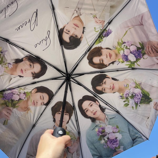 BTS Bangtan OT7 Umbrella Fact Suit B&W 7 Photos Panels Prints Jungkook ...