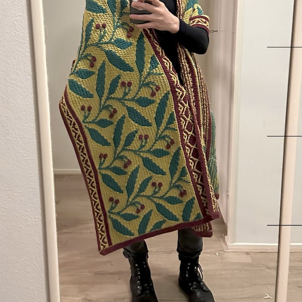 Forager Ruana Shawl Crochet PATTERN: Overlay Mosaic Poncho, Cardigan ...