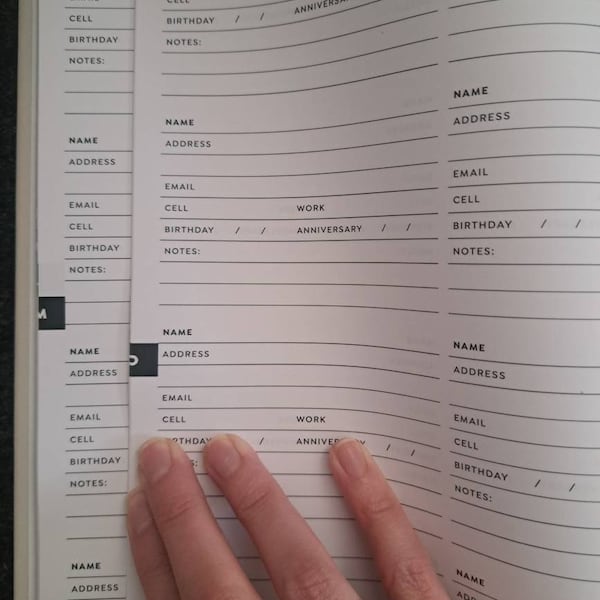 Minimalist Address Book With Personalized Cover and Gold Spiral Binding ...