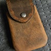 Leather Phone Case for Work Suspenders / Buffalo Leather Holster ...