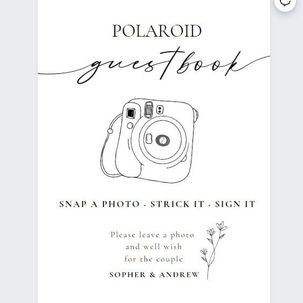 Polaroid Guest Book, Instax Mini 12, Photo Guestbook, Camera Guestbook ...