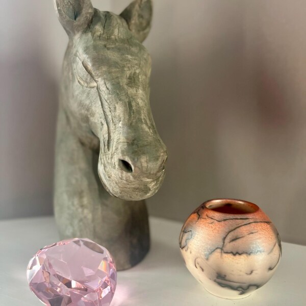 Raku Pottery With Striped Crackle Glaze. Orange and Brown. - Etsy