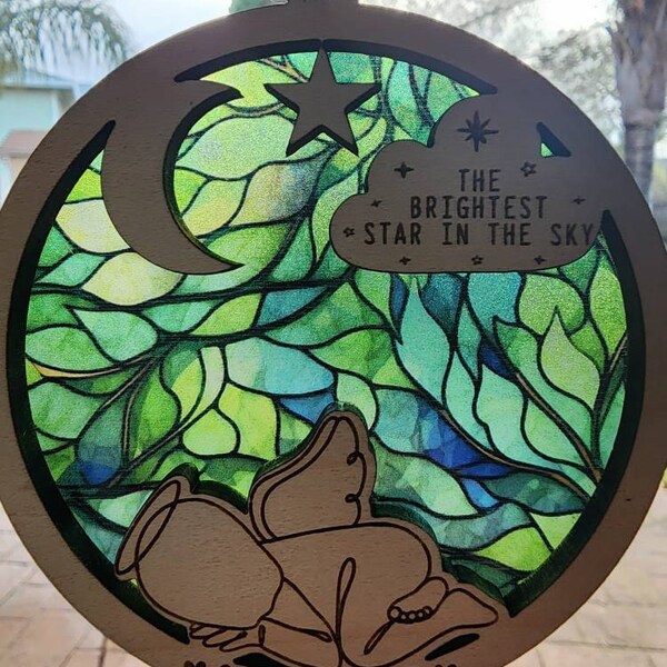 Mum in Loving Memory Christmas Tree Topper Angel Star, Memorial Tree ...