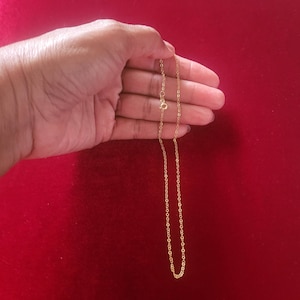 14K Solid Gold Dainty Chain Necklace, Simple Everyday Delicate Layering ...