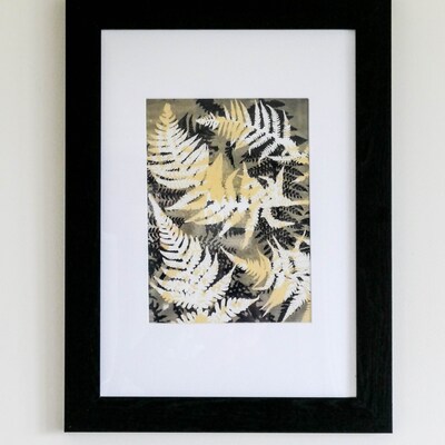 Original Fern Leaf Print. Small Hand Printed Botanical Monotype Print ...