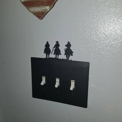 Three Cowboys Western Light Switch Triple Plate Cover - Etsy