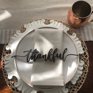 Thankful, Grateful, Blessed and Gather Words Fall Dining Table Wood ...