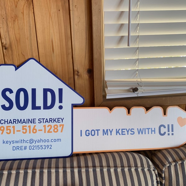 Personalized Real Estate Marketing Key Cutout Sign, Customized Realtor ...