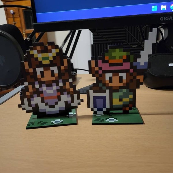 Zelda & Link Sprites - Super Nintendo A Link to the Past Inspired - Etsy