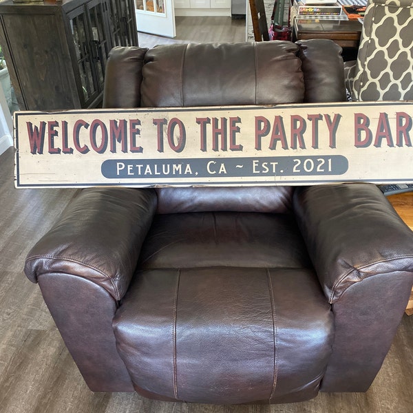 Custom Party Barn Est. Date Sign - Primitive Rustic Hand Made Vintage ...