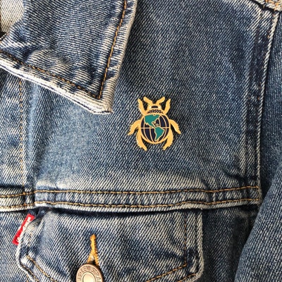 Travel Bug Globe Beetle Enamel Pin - Etsy