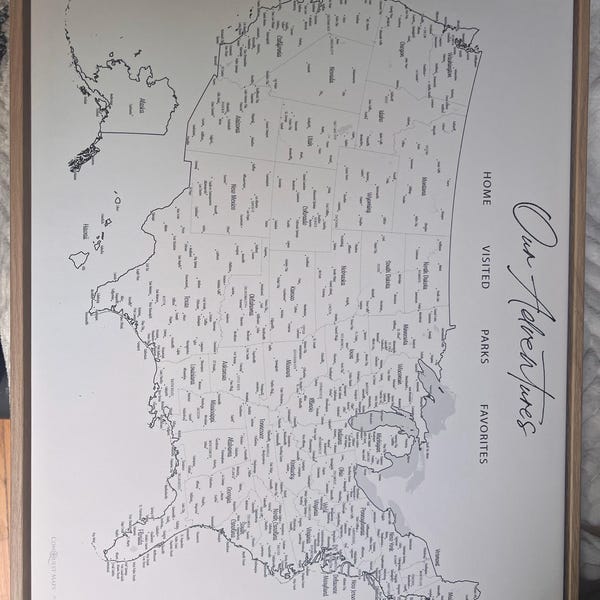 Push Pin Mini USA Travel Map - Cities & States Labeled - Personalizable ...