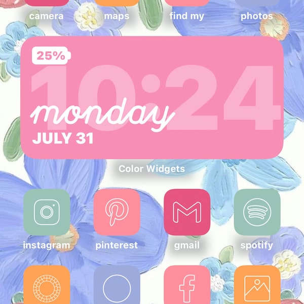 Summer iPhone Icons for Ios, Flower App Icons, Summer Flowers - Etsy