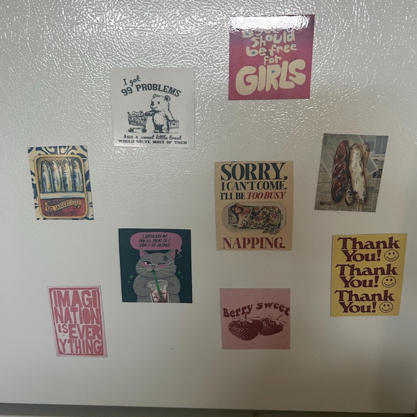 Refrigerator Magnets Set, Random Magnet Set, Retro Magnets, Cute Locker ...