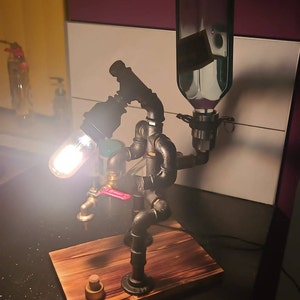 Father's Day Gift ,steampunk Fireman Pipe Robot Night Lamp, Liquor ...