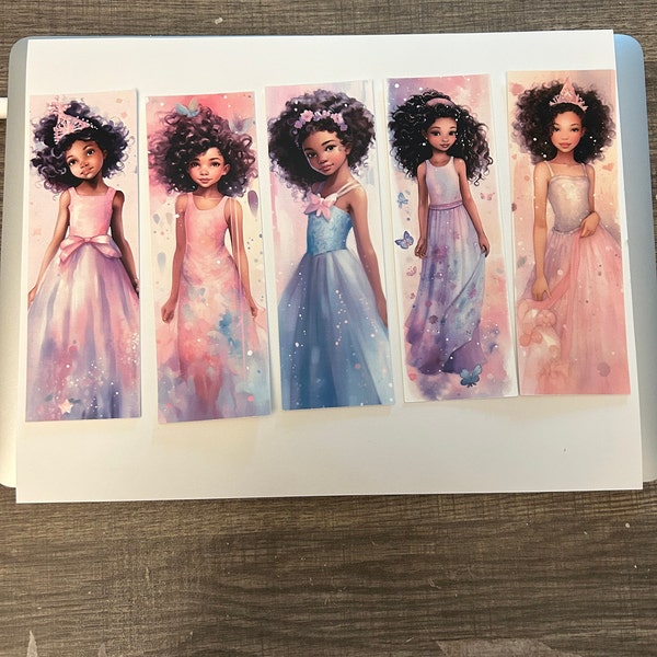 10 Black Fairytale Princess Printable Bookmarks | JPG Bookmark Sheets ...