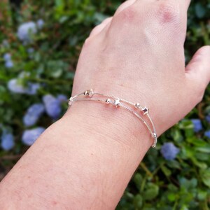 Sterling Silver Tiny Little Twinkle Stars Charm Bracelet | Etsy