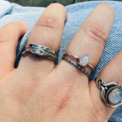 Silver Heart Ring Dainty Heart Ring Art Nouveau Ring Silver - Etsy