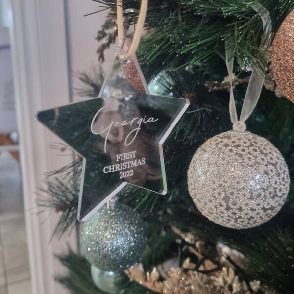 Personalised Tree Topper Engraved - Laser Cutting File, Svg, Vector ...
