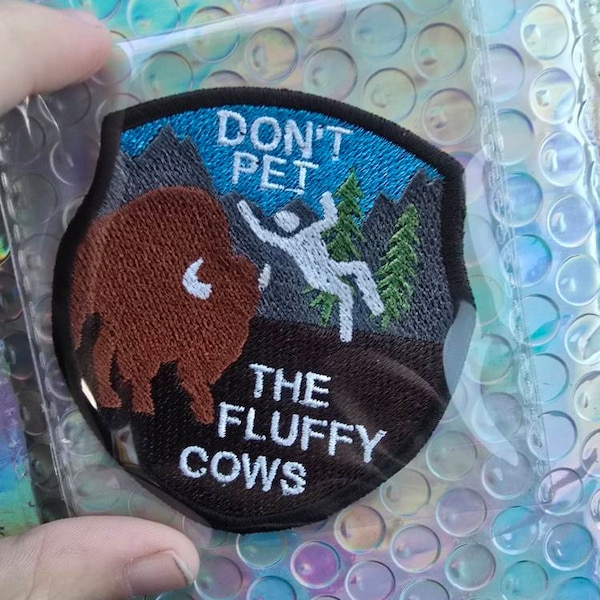 Chibi Do Not Pet Fluffy Cows Patch, With Backing Options, Domestic ...