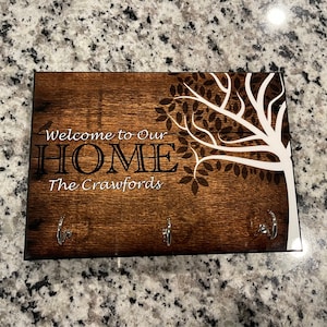 Key Holder for Wall, Wedding Gift, Welcome to Our Home, Anniversary ...