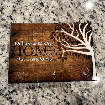 Key Holder for Wall, Wedding Gift, Welcome to Our Home, Anniversary ...