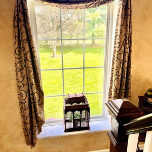 Valance Curtain Claudine Button Tab Scalloped Window Treatment - Etsy