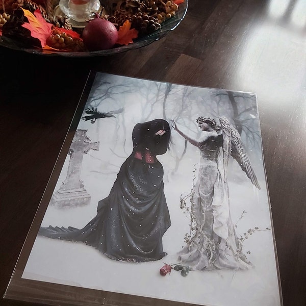 Fae Silhouette PRINT, Full Moon Fairy Art, Celestial Mystical Fantasy ...