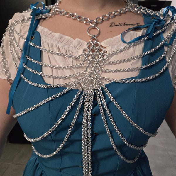 Chainmail Shoulder Collar Jewelry With Small Chain Layers Aluminum Jump ...