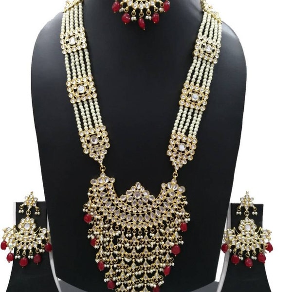Fancy Indian Wedding Bollywood Gold Plated Antique Kundan Choker Necklace Earrings Jewelry Set ...