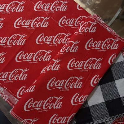 Table Cloth Made From Coca Cola Material. Red White 6 Foot Picnic Table ...