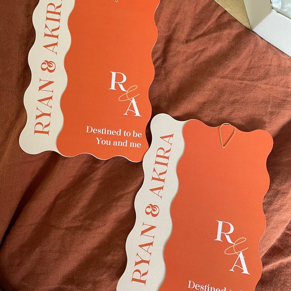 Pink Bridal Shower Wave Wedding Menu Printed Wavy Oval Shaped Wedding Menu, Modern Fun Menus ...