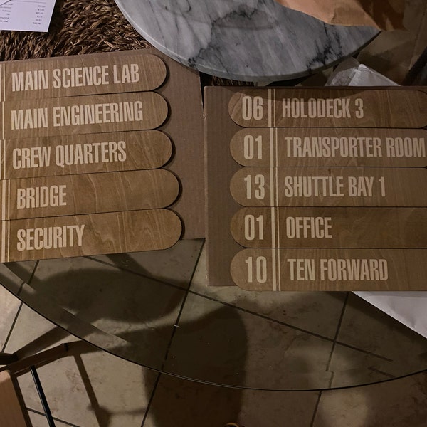 Star Trek Inspired Wood | Deck Labels | Custom | Wall Art - Etsy