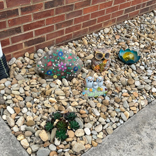 Painted Garden Stones. Set of 3 Hand-painted Rocks. Perfect for a ...