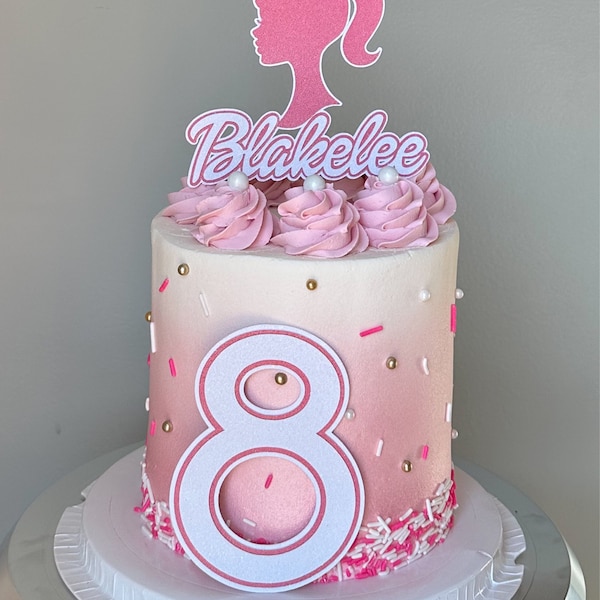 Personalized Doll Glitter Cake Topper Set Barbi Cake Topper Set More ...