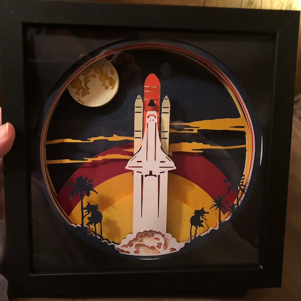 3D Rocket SVG - Shadow Box Svg, Space Svg - Etsy