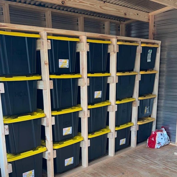 HDX 27 Gallon Tote Rack Plans, Tote Garage Storage Shelves ...