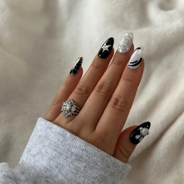 114 chicken Wings Kawaii Cute Chicks Egg Flowers Press on Nails Custom ...