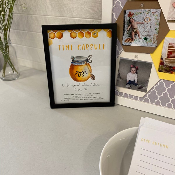 Bee Time Capsule Template, Honey First Birthday Party, 1st Bee-day Party Decor, Bumblebee Girl ...