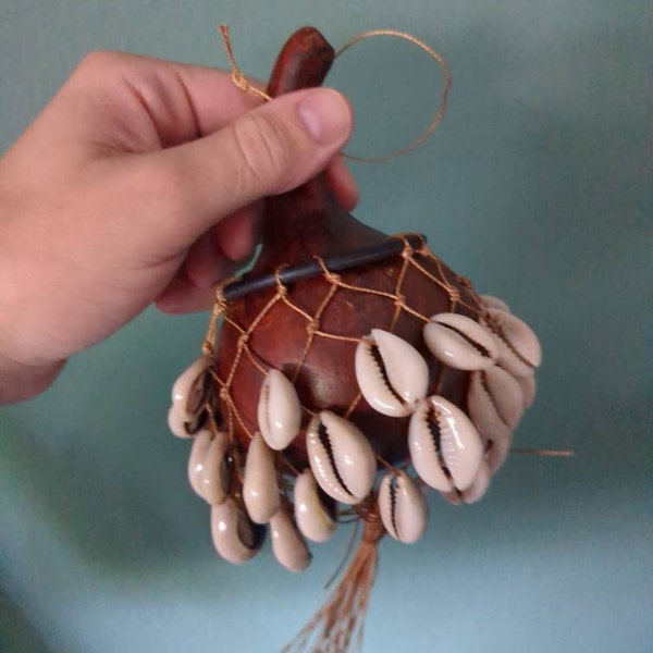 Shekere Cowrie Shell Rattle //jabara, Axatse, Netted Cowrie Shell Gourd ...