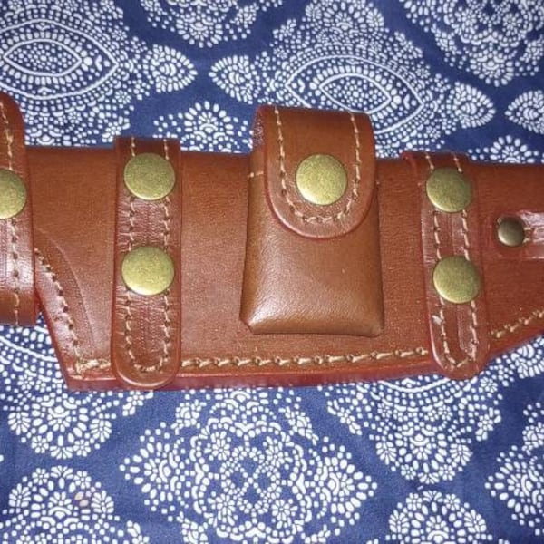 11" Long Custom Handmade Leather Sheath for Tracker Knife Fits up to 11 ...