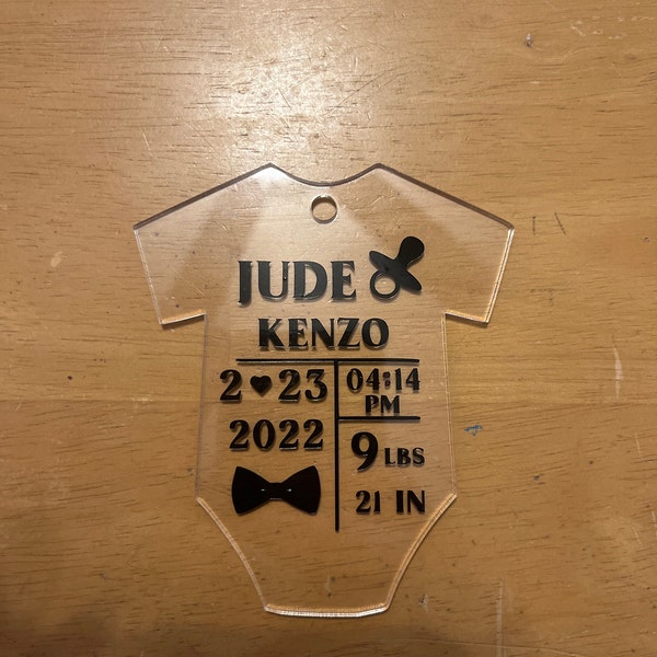 Birth Announcement Svg, Birth Stats Svg, Baby Keepsake Template Svg Dxf ...