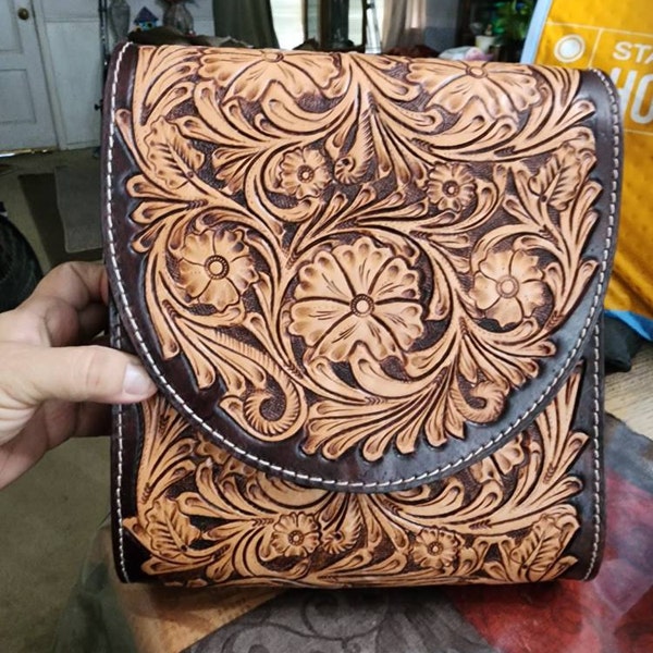 Western Leather Jewelry Case, Hair on Hide Jewelry Holder, Jewelry Box ...